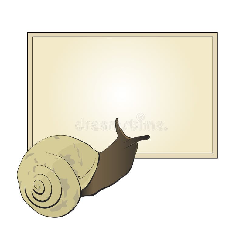 Cute Snail Looks into a Text Box, Vector Illustration Stock Vector ...