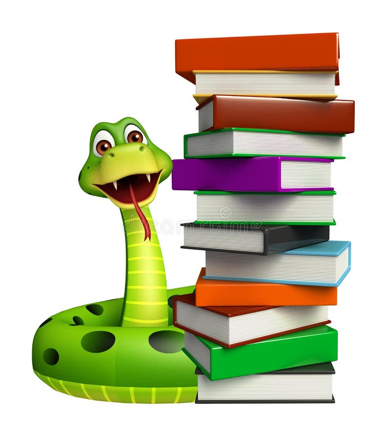 Snake Teacher on Pile of Books Stock Vector - Illustration of isolated ...