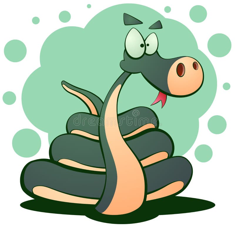 Cute Snake Cartoon Funny Illustration. Stock Vector - Illustration of ...