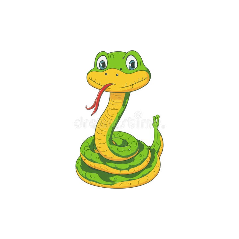 Cute Snake Cartoon Vector Design Stock Illustration - Illustration of ...