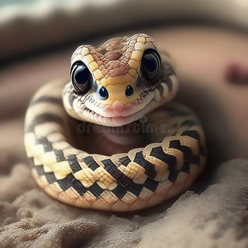 Cute Snake Stare into the Camera Stock Illustration - Illustration of ...
