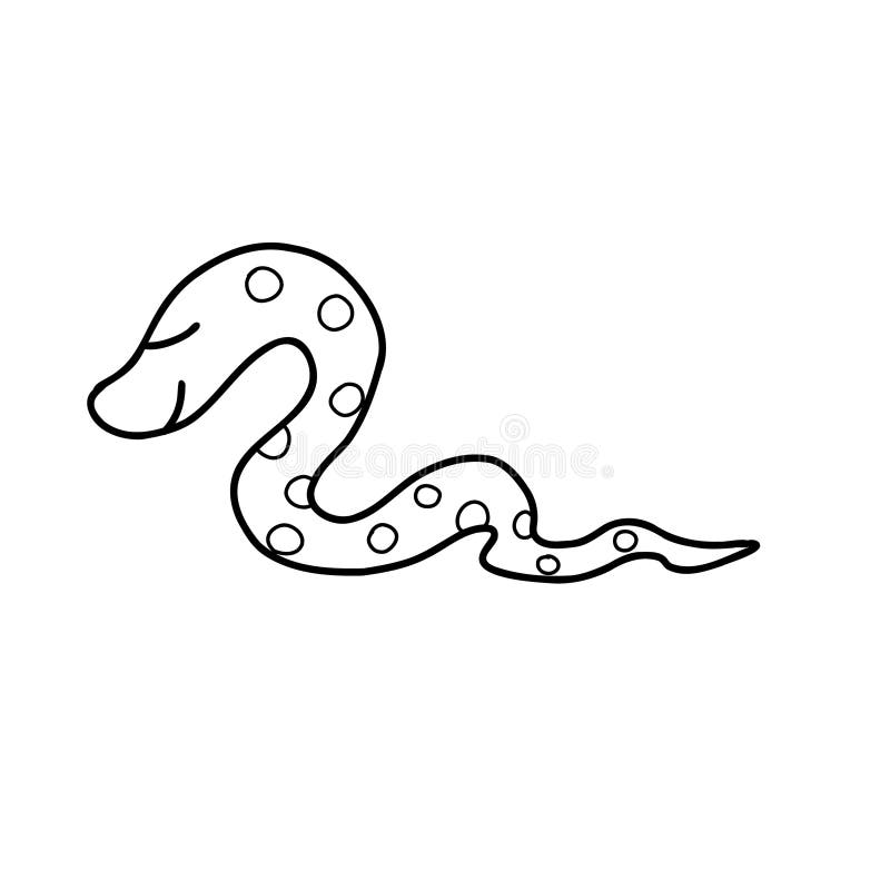 Cute Snake Vector Illustration. Animal Doodle Icon Isolated. Stock ...