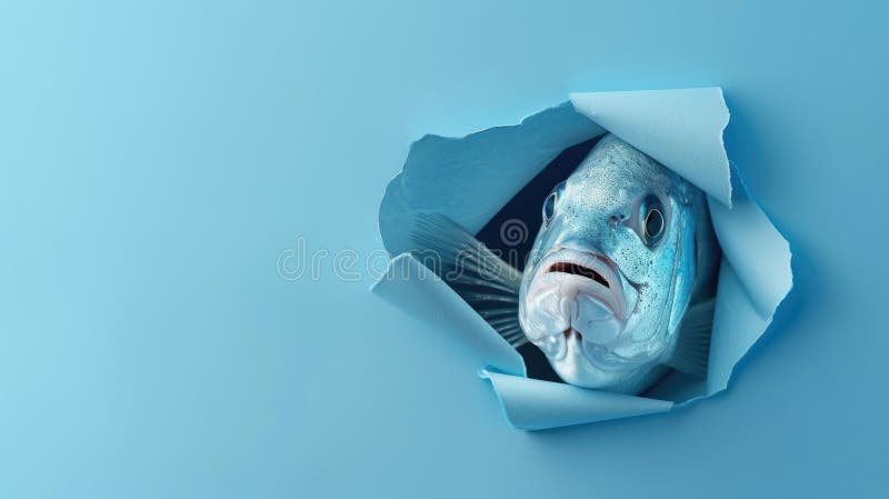 Cute Snapper Peeking through a Hole Stock Illustration - Illustration ...