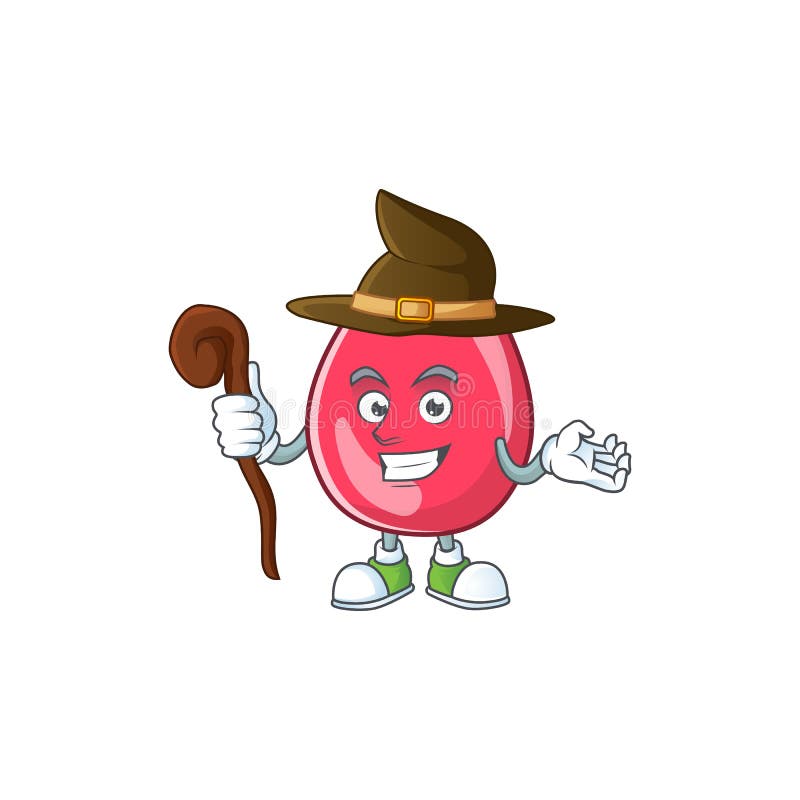 Cute and Sneaky Witch Red Blood Cartoon Design Style Stock Vector ...