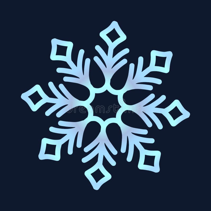 Cute Snowflake, Festive Christmas Design of Unique Winter Symbol Stock ...