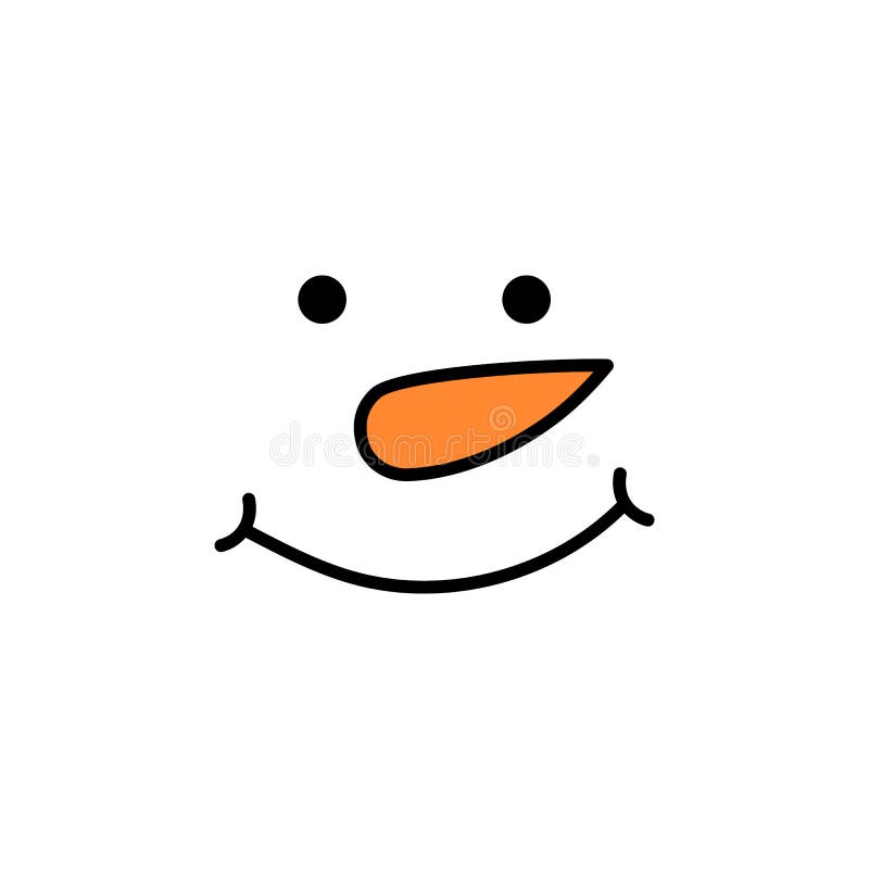 Cute Snowman Face - Vector. Snowman Head Stock Vector - Illustration of ...