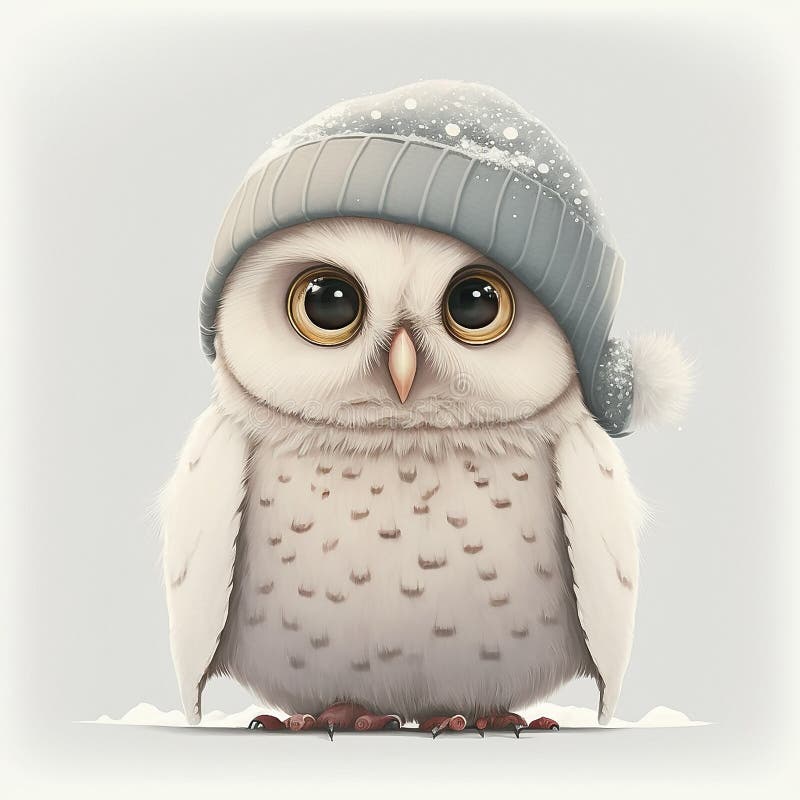 Cute Snowy Owl Cartoon