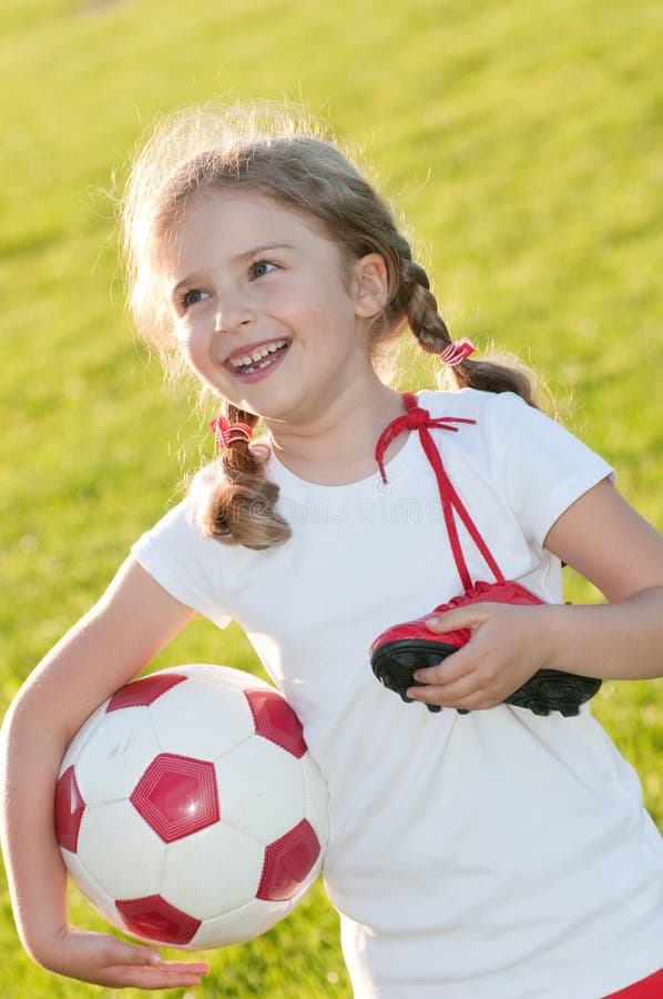 Cute soccer player stock image. Image of equipment, grass - 14796109