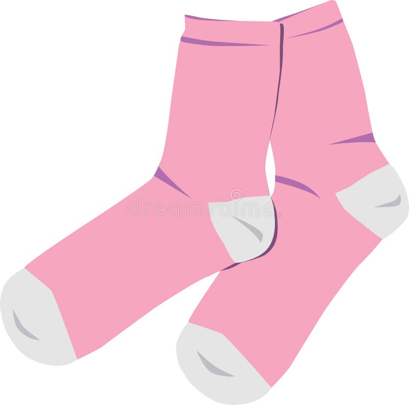 Cute Pink Socks Vector Illustration Stock Vector - Illustration of ...