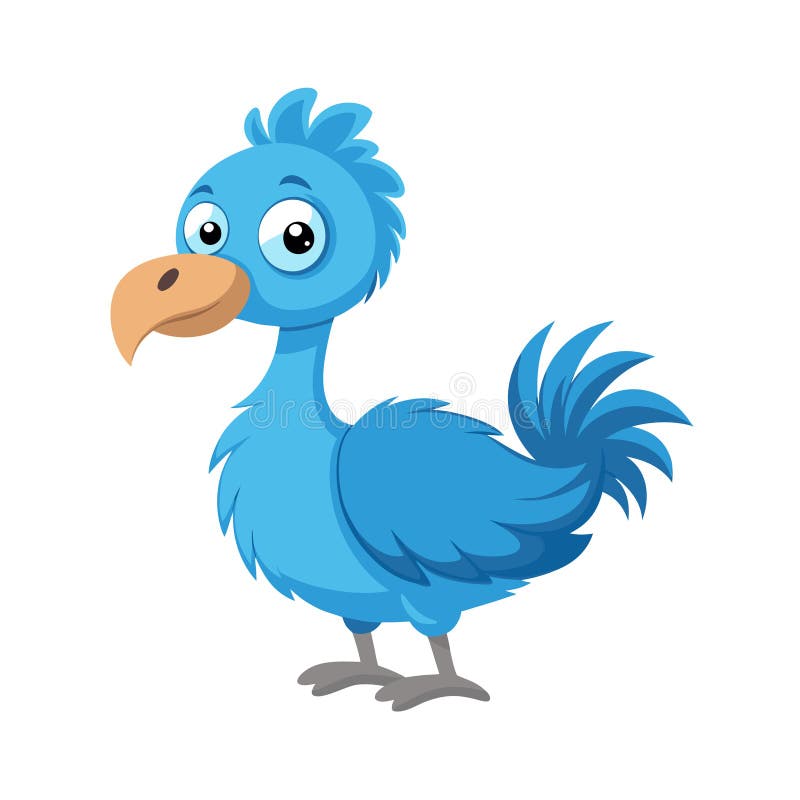 Cute Soft Blue Dodo Bird Cartoon Design Stock Vector - Illustration of ...