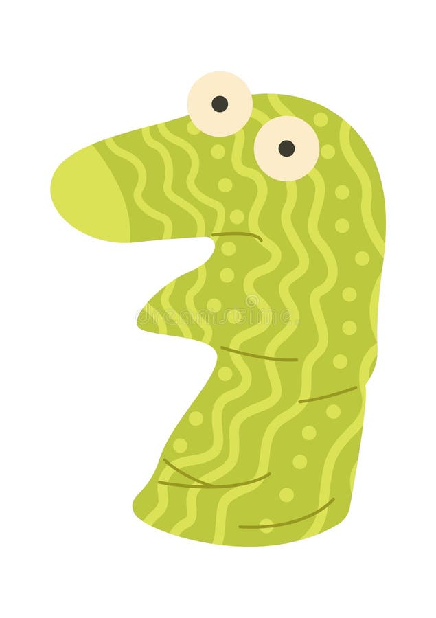 Cute Soft Cartoon Socks Puppet Flat Icon Stock Vector - Illustration of ...