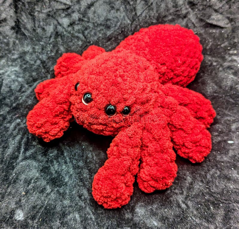 Cute Soft Cuddly Crochet Stuffed Tarantula Spider Stock Image - Image ...
