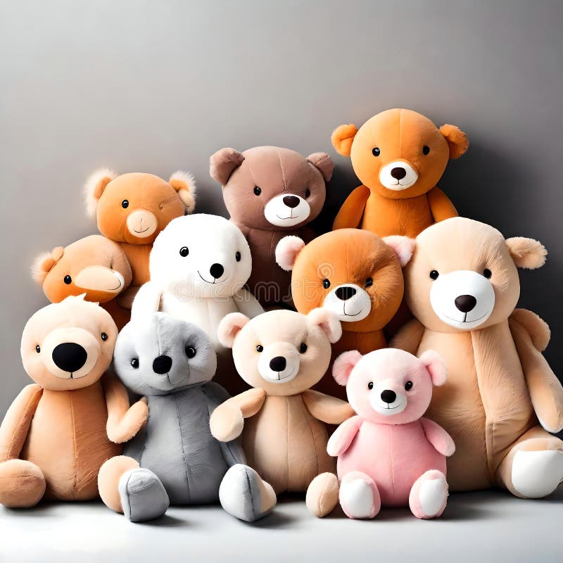 Cute Soft Toys Collection - Ai Generated Image Stock Illustration ...