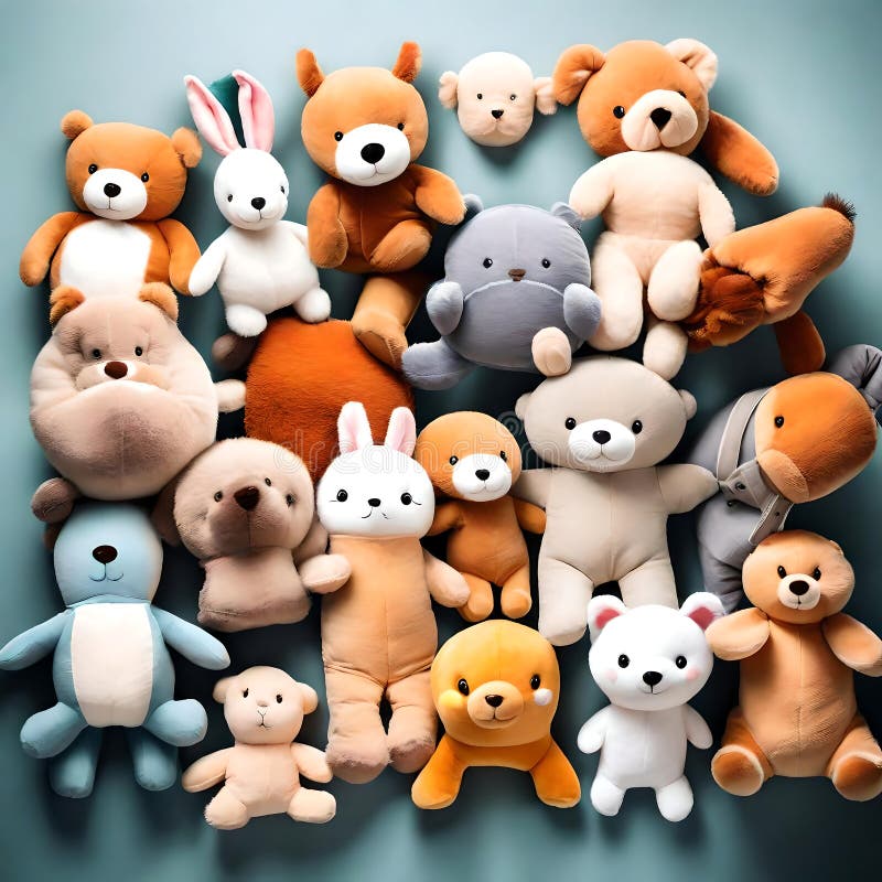 Cute Soft Toys Collection - Ai Generated Image Stock Illustration ...