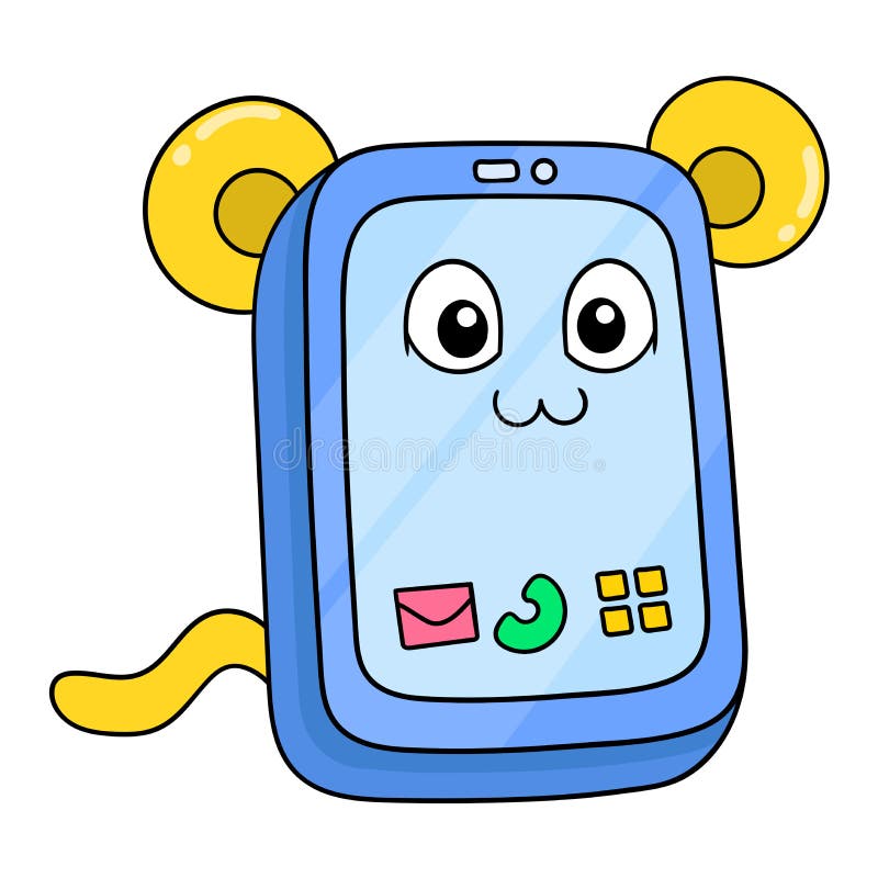 Cute and Sophisticated Smartphone, Doodle Icon Image Kawaii Stock ...