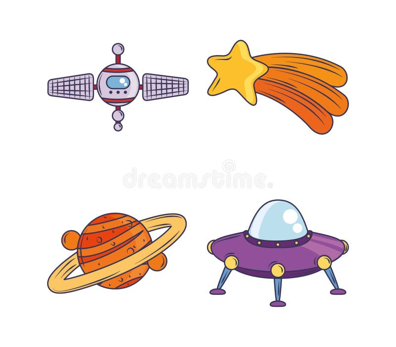 Cute space cartoon stock vector. Illustration of cartoon - 212346018