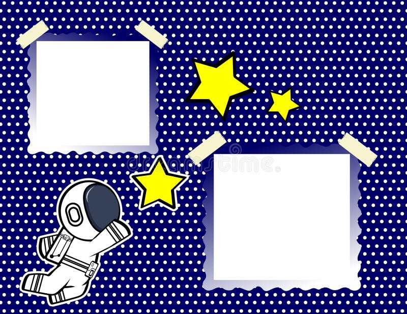 Spaceman Character Cartoon Sticker Poster Background Stock Vector ...