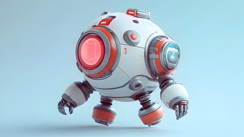 AI-Generated Spherical Robot Stock Illustration - Illustration of ...