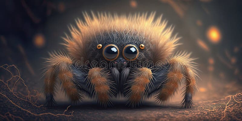 Cute Spider, Ai Generated Midjourney Illustration Stock Illustration ...