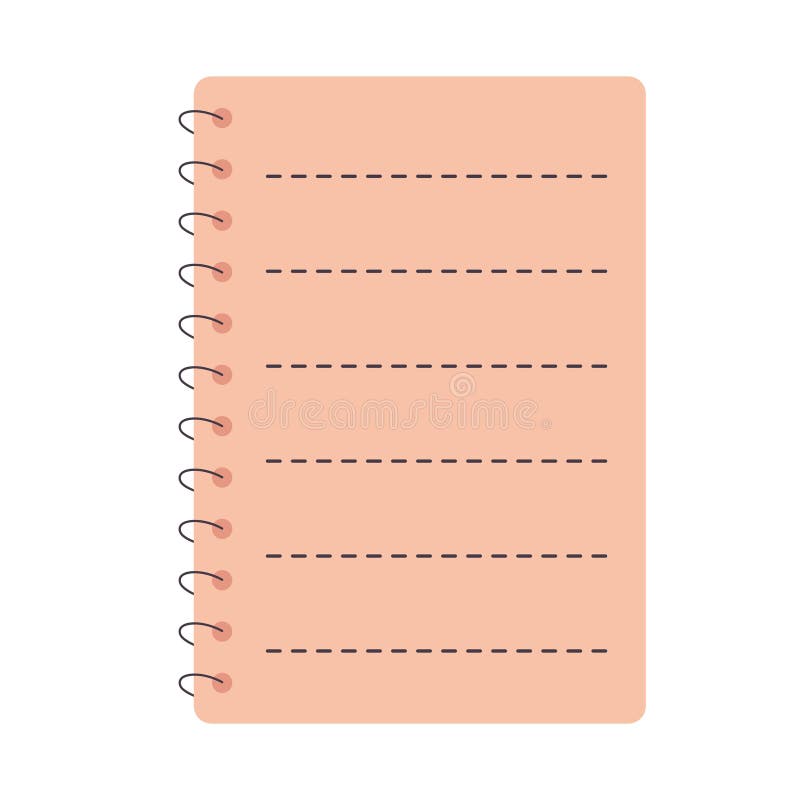 Cute Spiral Notebook Template. Lined Paper for Notes Stock Vector ...