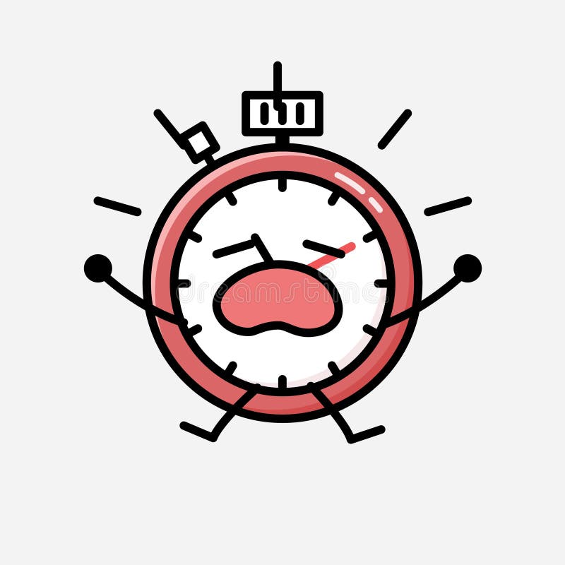 Cute Sport Timer Mascot Vector Character in Flat Design Style Stock ...