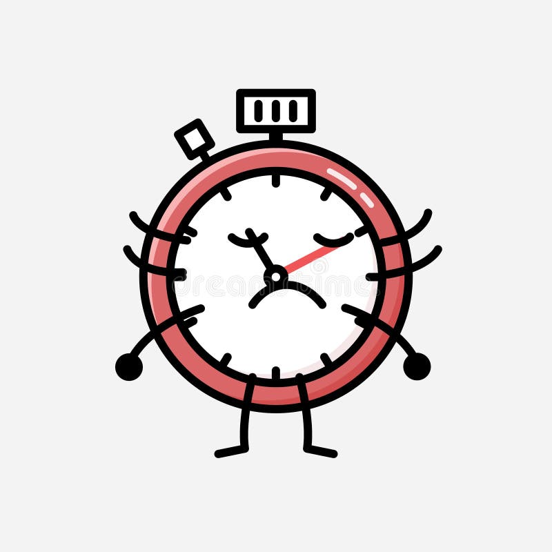 Cute Sport Timer Mascot Vector Character in Flat Design Style Stock ...