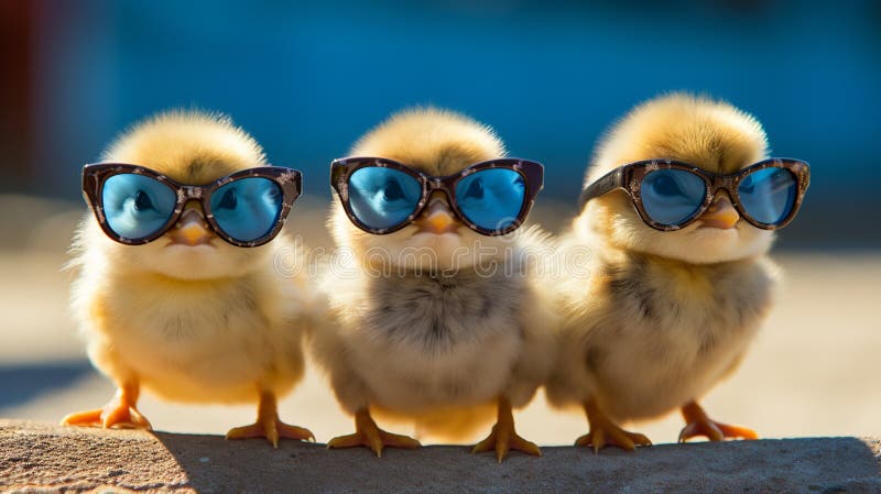 Cute Spring Baby Chick Wearing Cool Sunglasses.Generative AI Stock ...