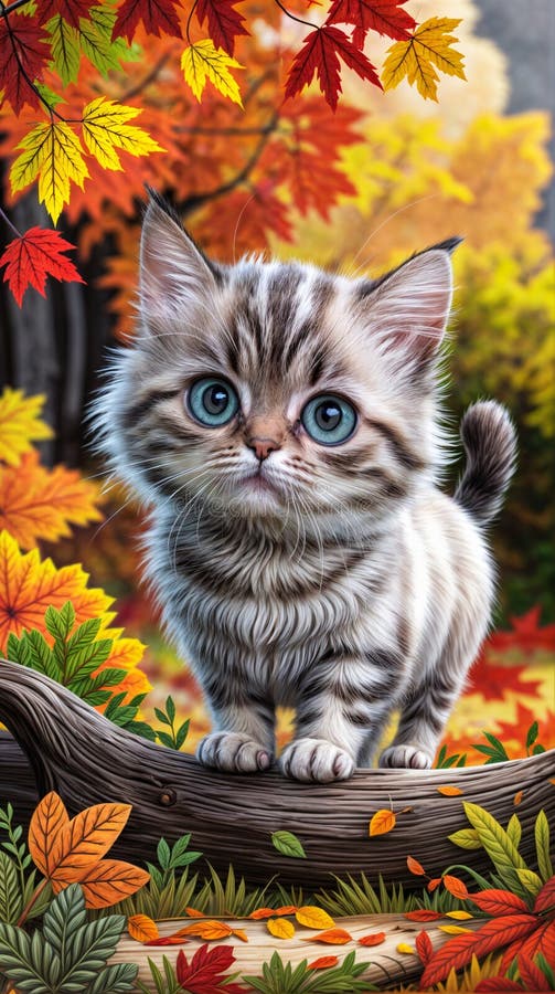 Cute spring cat stock illustration. Illustration of whiskers - 338472648