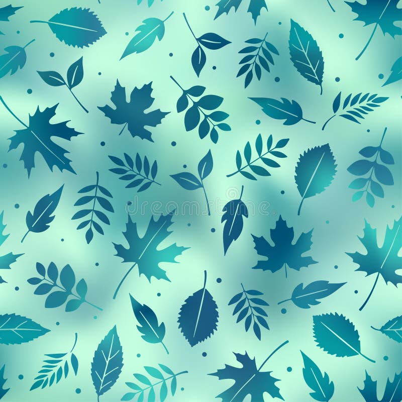 Cute Spring Leaves Seamless Pattern. Vector Spring Repeat Texture with ...