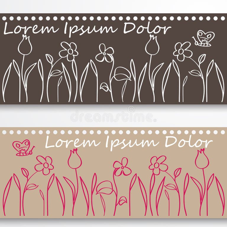 Cute spring meadows stock vector. Illustration of beautiful - 25660148