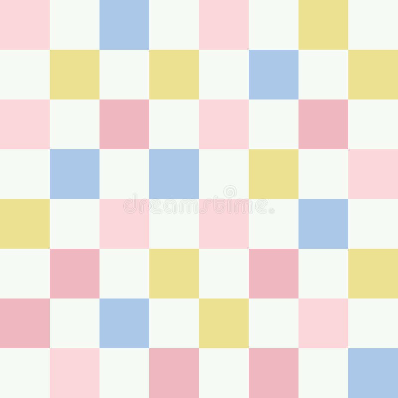 Cute Spring Seamess Pattern Checkered Square Tiles Pastel Backdrop ...