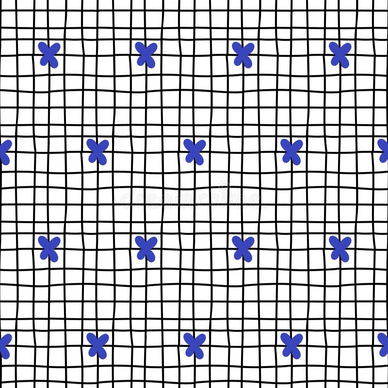Cute Square Doodle Line Seamless Vector Pattern Stock Vector ...