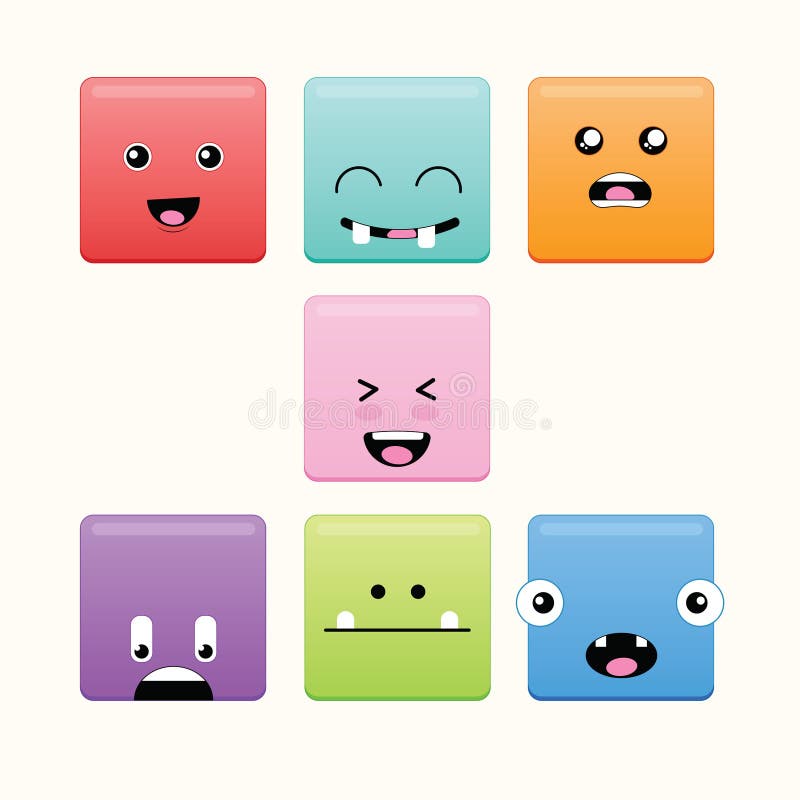 Cute Square Monster stock vector. Illustration of orange - 57294358