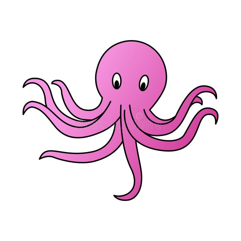 Cute of Squid on Cartoon Version Stock Vector - Illustration of vector ...