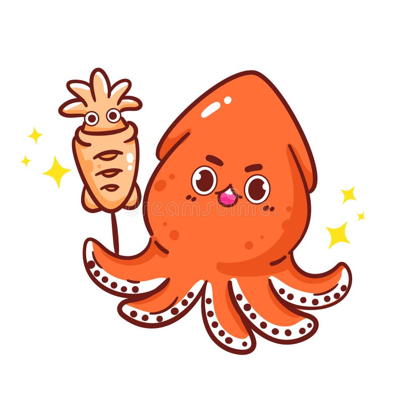 How To Draw a Squid. Step by Step Drawing Tutorial. Draw Guide Stock ...