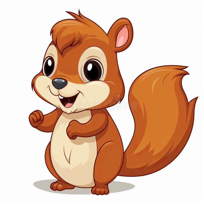 Cute Squirrel Cartoon, Vector Illustration Stock Illustration ...