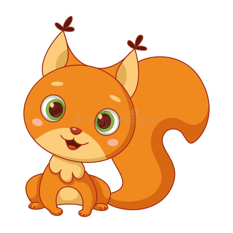 Cute Squirrel Cartoon Vector Illustration Stock Vector - Illustration ...