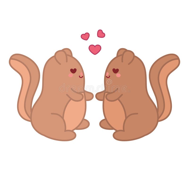 Cute squirrel couple stock illustration. Illustration of cartoon ...