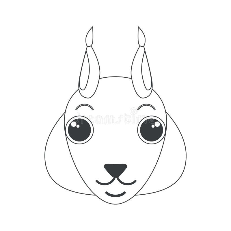 Cute Squirrel Face, Forest Wild Animals Head of Simple Shape Stock ...