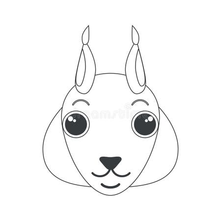 Cute Squirrel Face, Forest Wild Animals Head of Simple Shape Stock ...