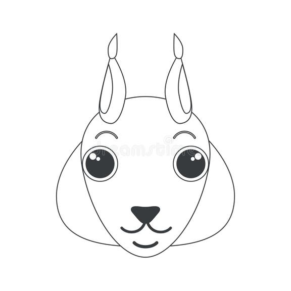 Cute Squirrel Face, Forest Wild Animals Head of Simple Shape Stock ...