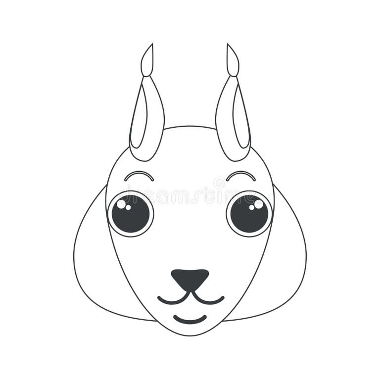 Cute Squirrel Face, Forest Wild Animals Head of Simple Shape Stock ...