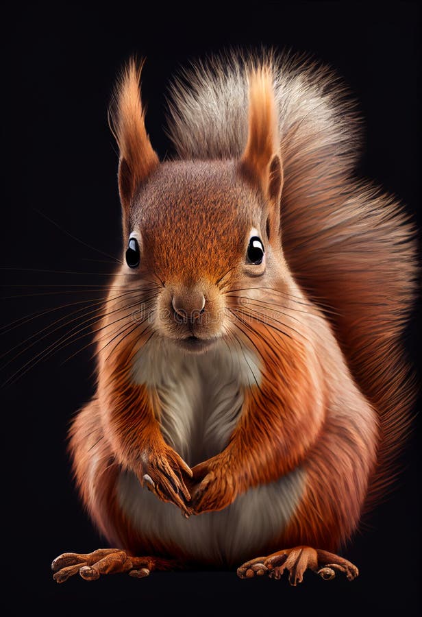 Cute Squirrel with Fluffy Tail. AI Generated Stock Photo - Image of ...