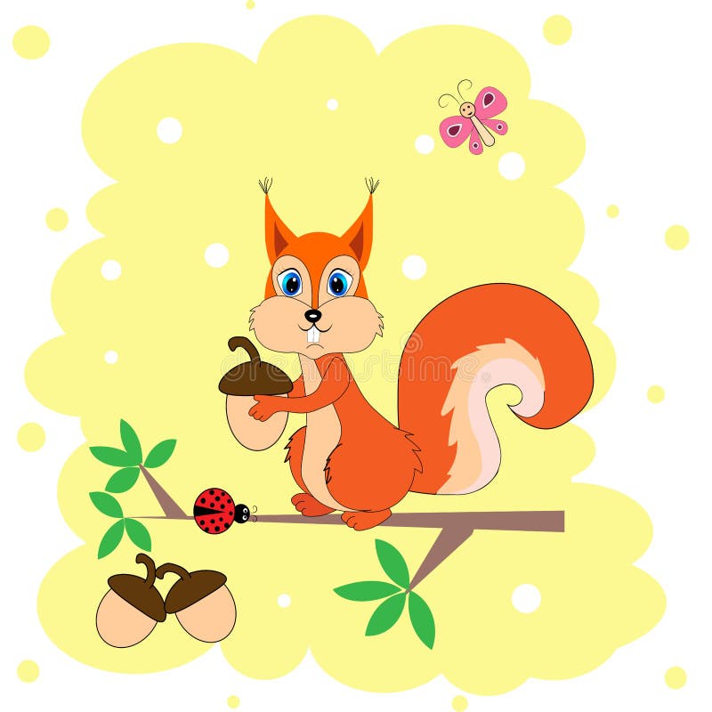 Cute Squirrel Pattern Illustration Vector Nursery Stock Vector ...