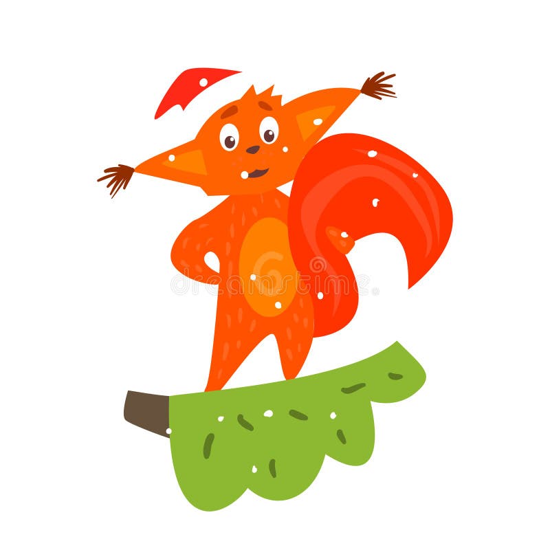 Red Squirrel Standing with Hands on Hips Humanized Cartoon Cute Forest ...