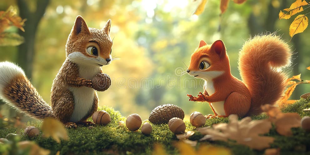 Cute Squirrel Wallpaper stock illustration. Illustration of digital - 381366356