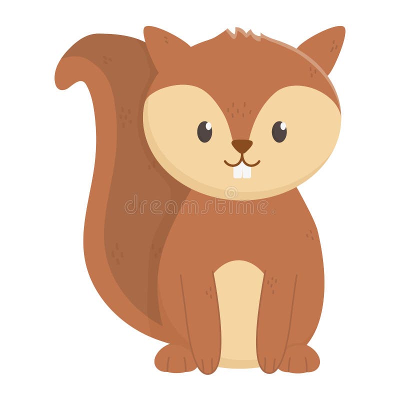 Cute Squirrel Head Cartoon Icon Stock Vector - Illustration of happy ...