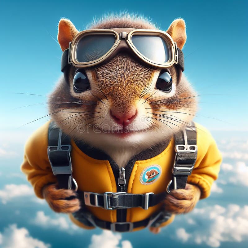 Cute Squirrels that Exercise Free Fall Stock Image - Image of ...