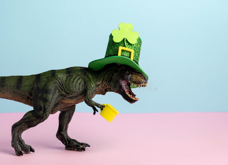 Cute St. Patrick Card with Dinosaur Wearing Green Hat and Holding Green ... Cute St. Patrick Card with Dinosaur Wearing Green Hat and Holding Green ...