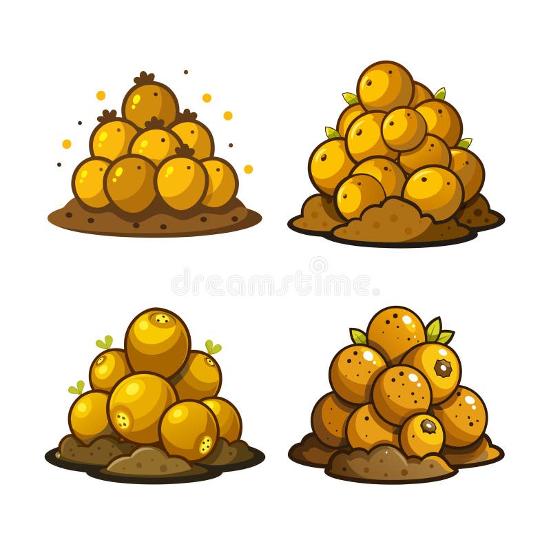 Cute Stack of Mandarin Oranges or Similar Fruit Stock Vector ...